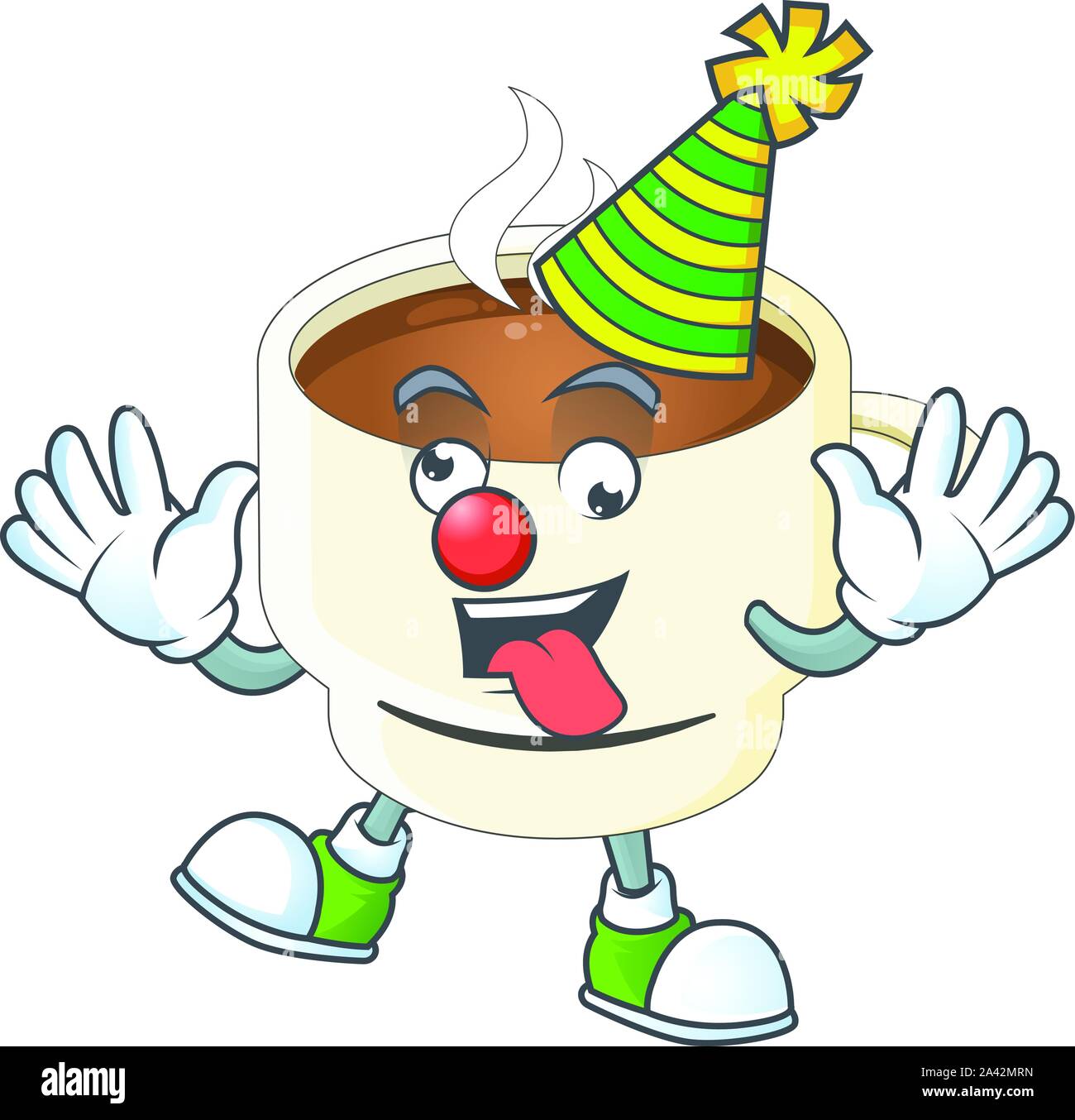 Clown cup coffee cartoon on white background Stock Vector Image & Art ...