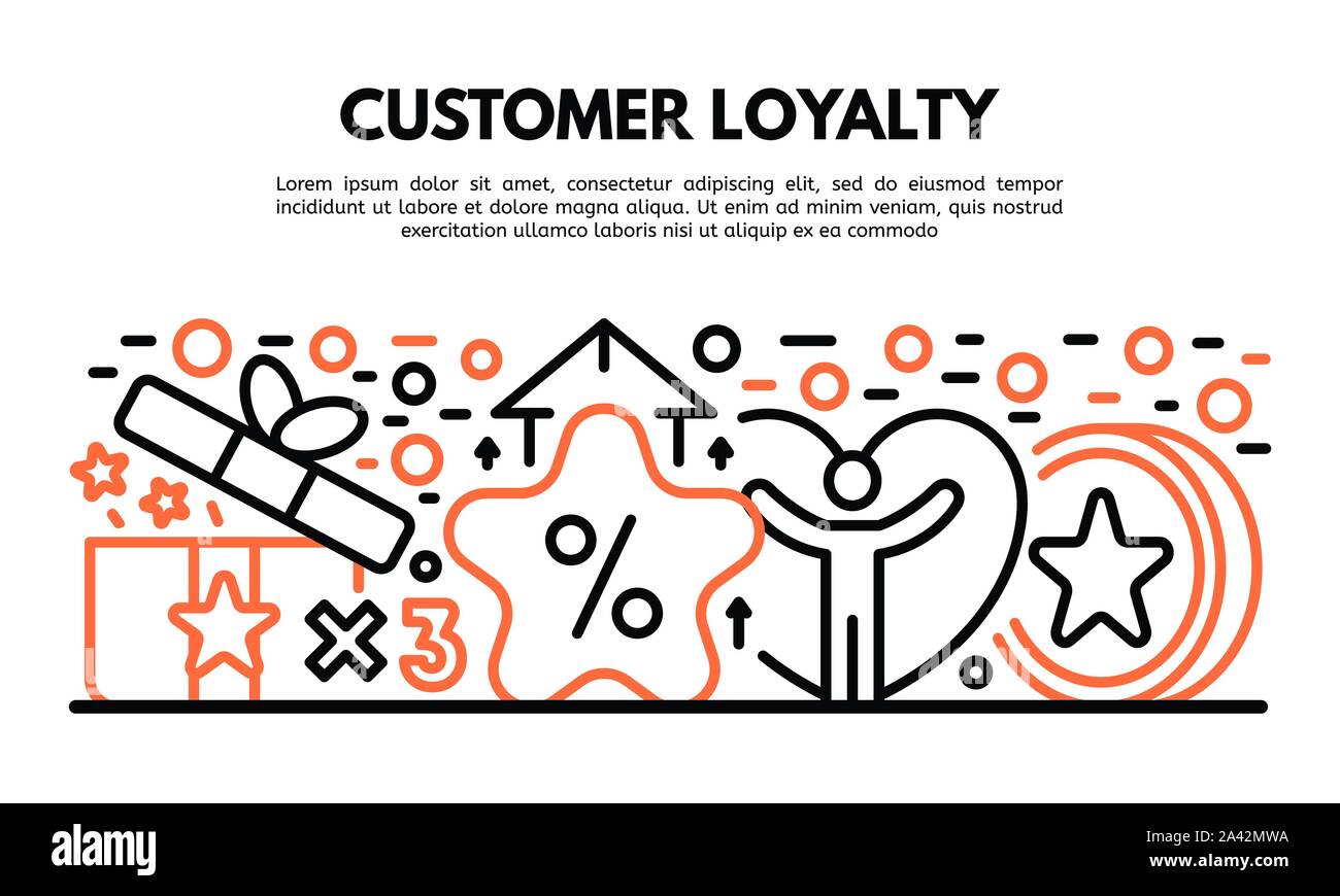 Customer loyalty banner, outline style Stock Vector Image & Art - Alamy