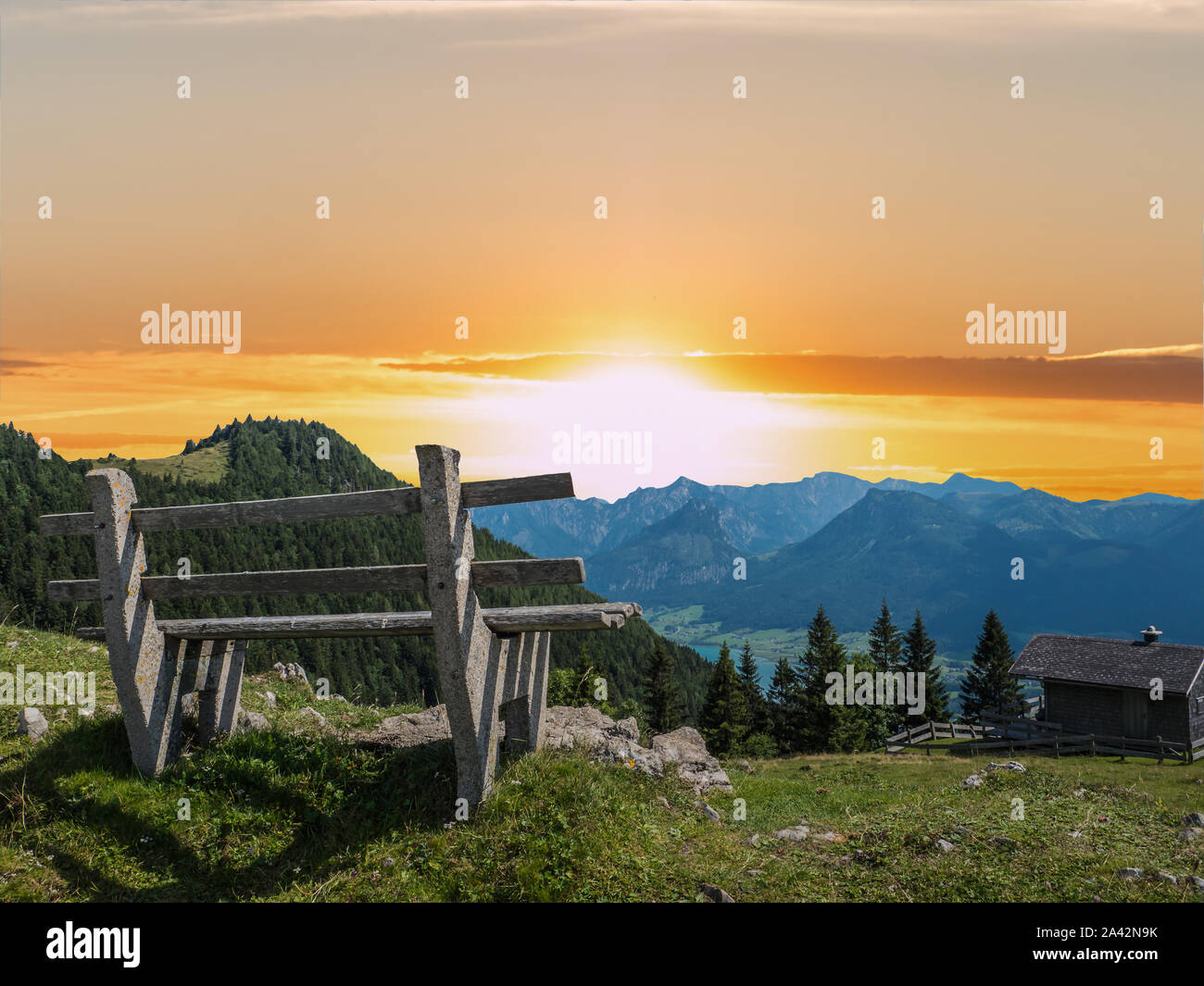 Bench on a mountain hi-res stock photography and images - Alamy