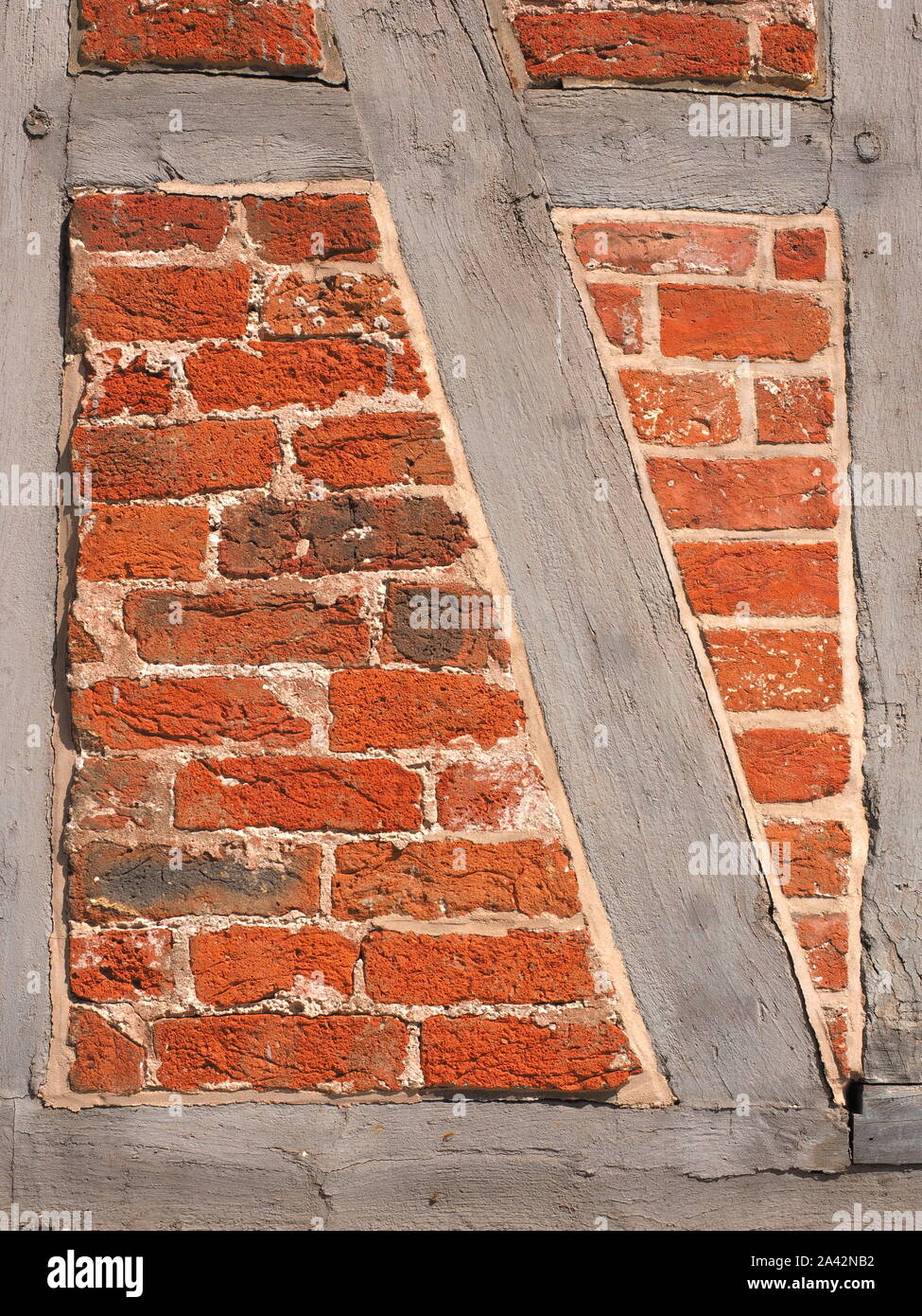 Historic wall segment of a residential brick housing near Hamburg ...