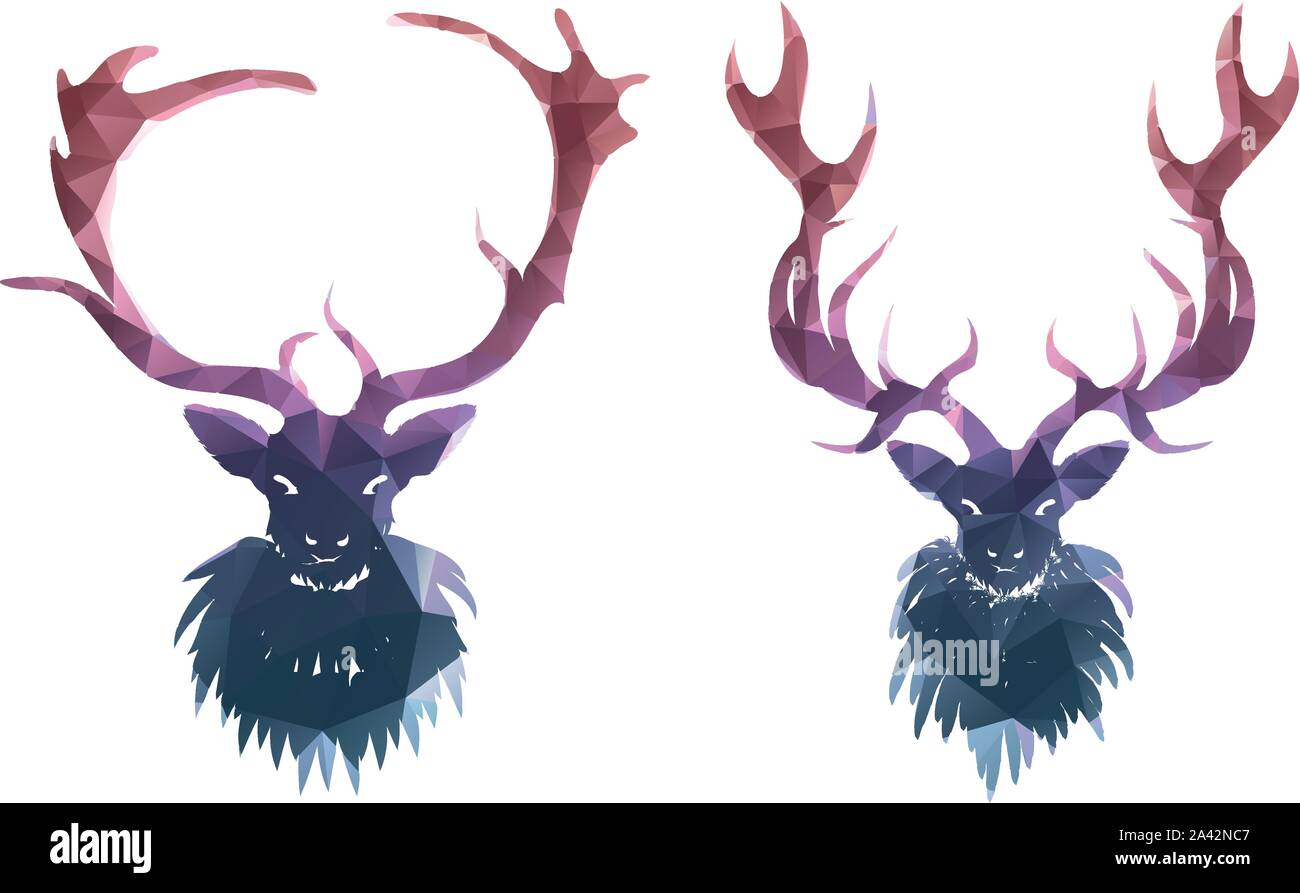 Modern stylized deer silhouette made from polygons Stock Vector Image ...