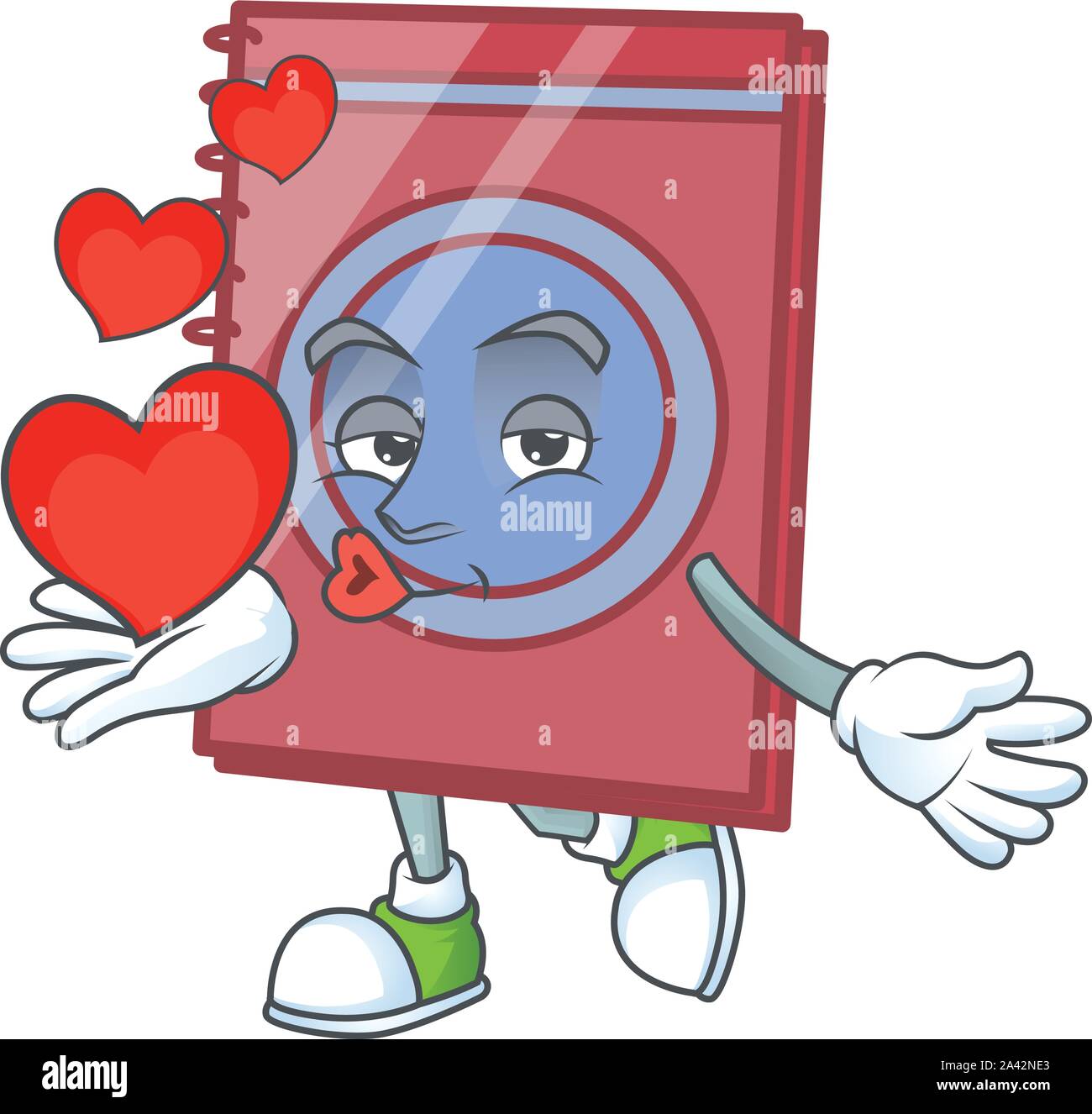 With heart closed book in the cartoon character Stock Vector Image ...