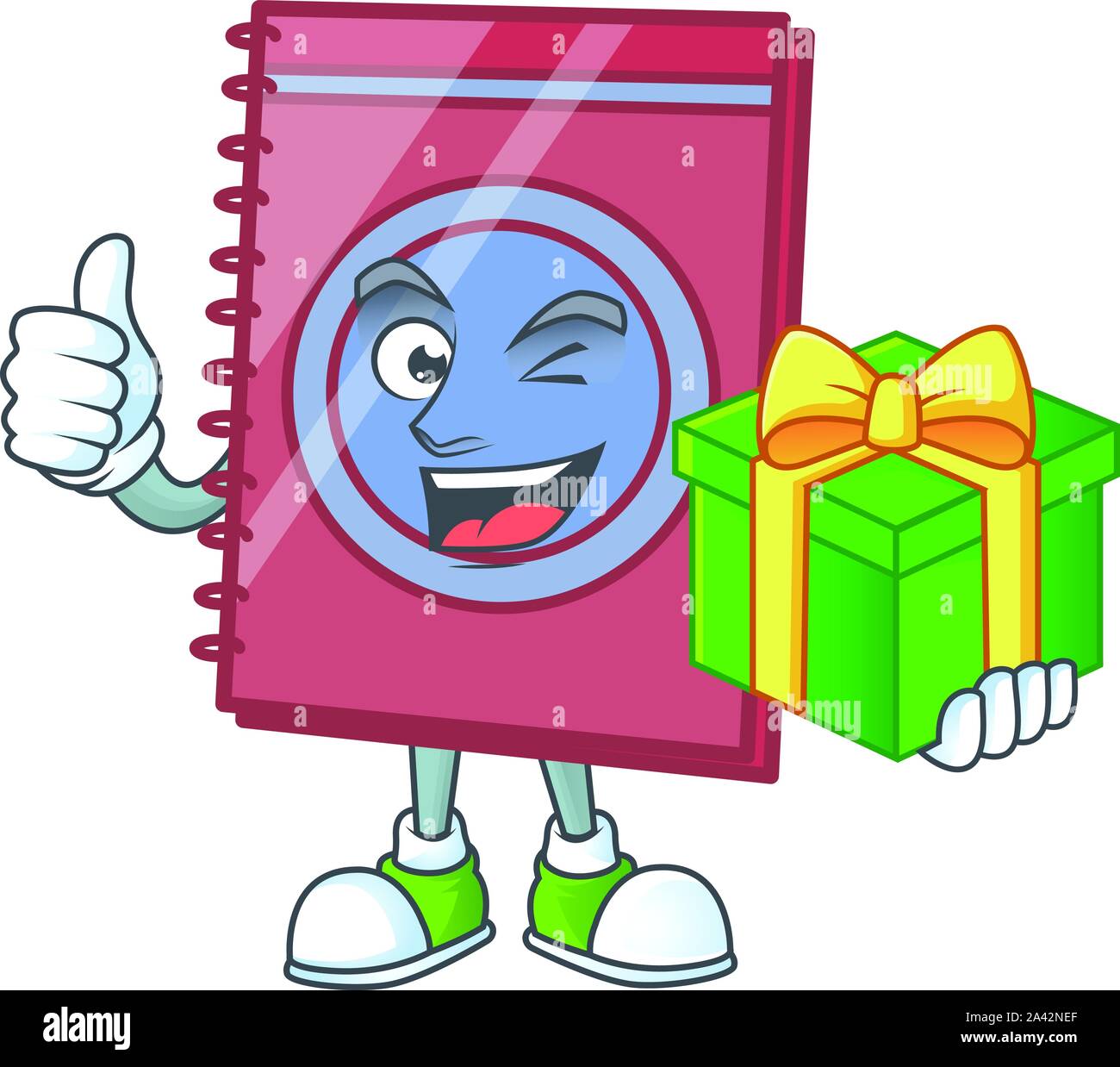With gift closed book in the cartoon character Stock Vector Image & Art ...