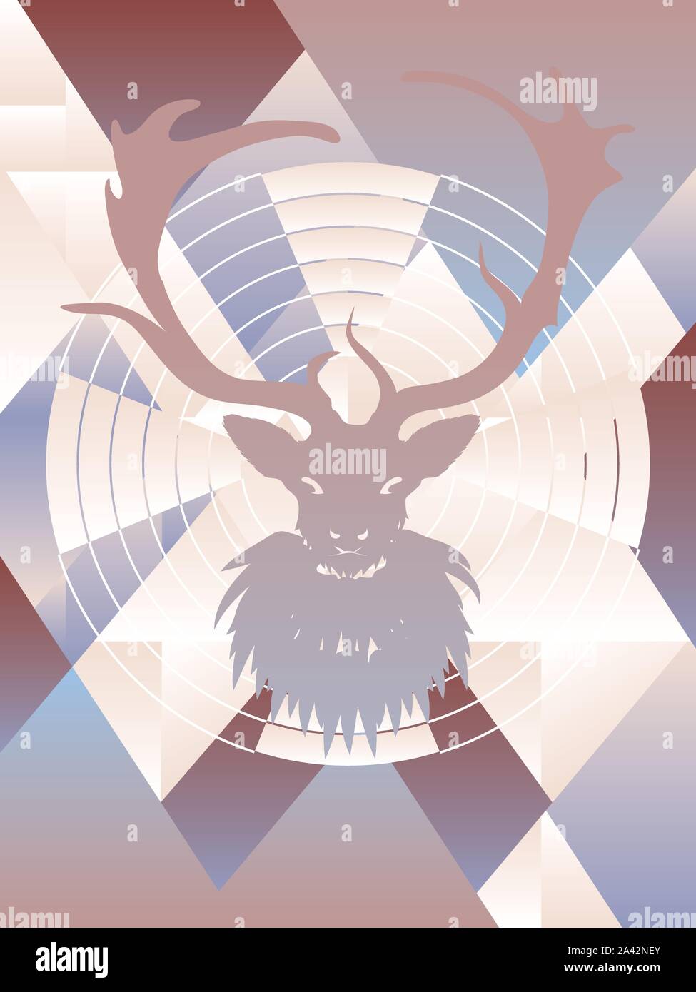 Stylized deer silhouette hi-res stock photography and images - Alamy