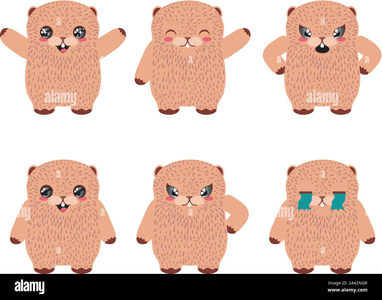 Cute funny groundhog in Stock Vector Images - Alamy