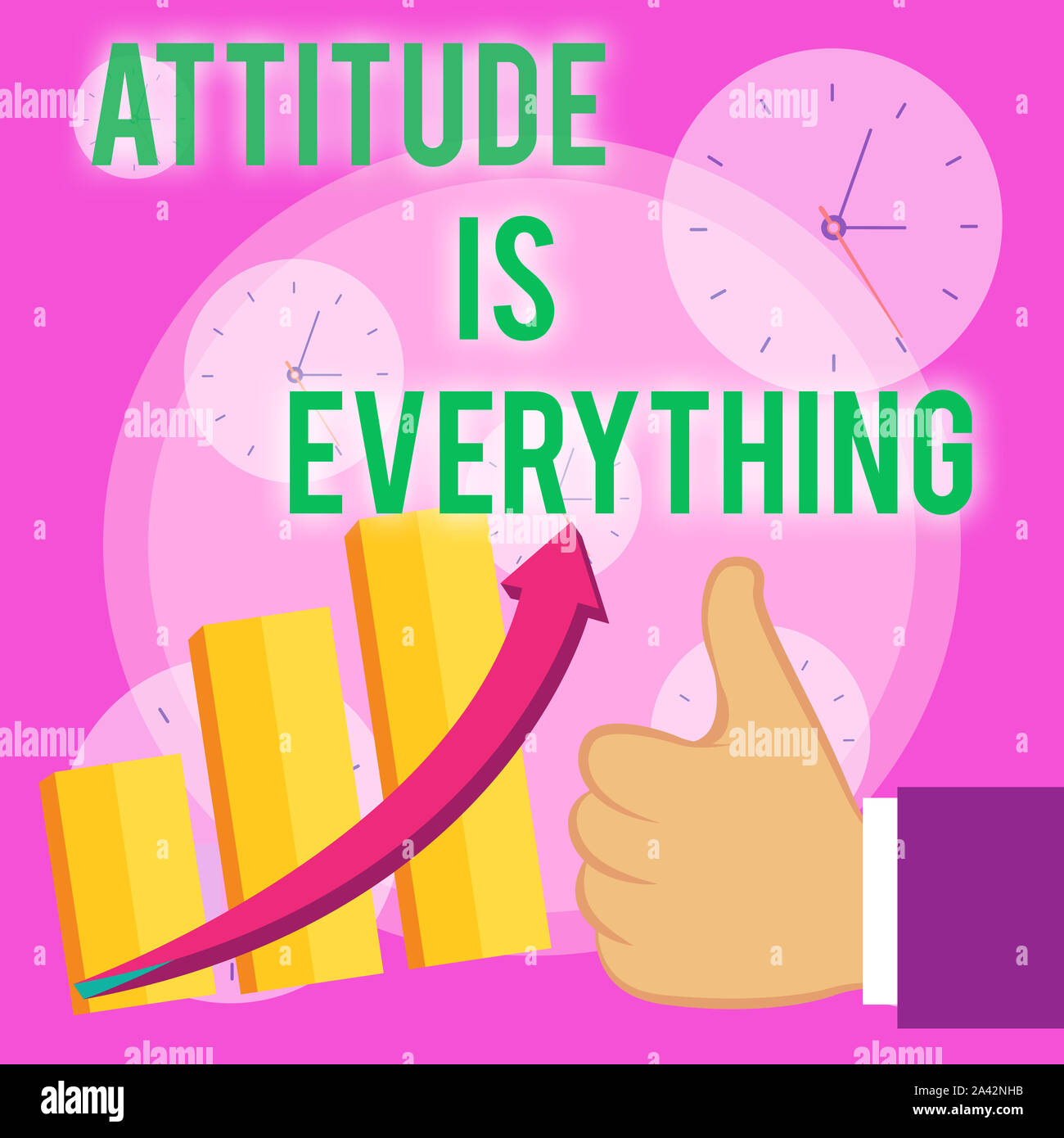 Writing note showing Attitude Is Everything. Business concept for ...