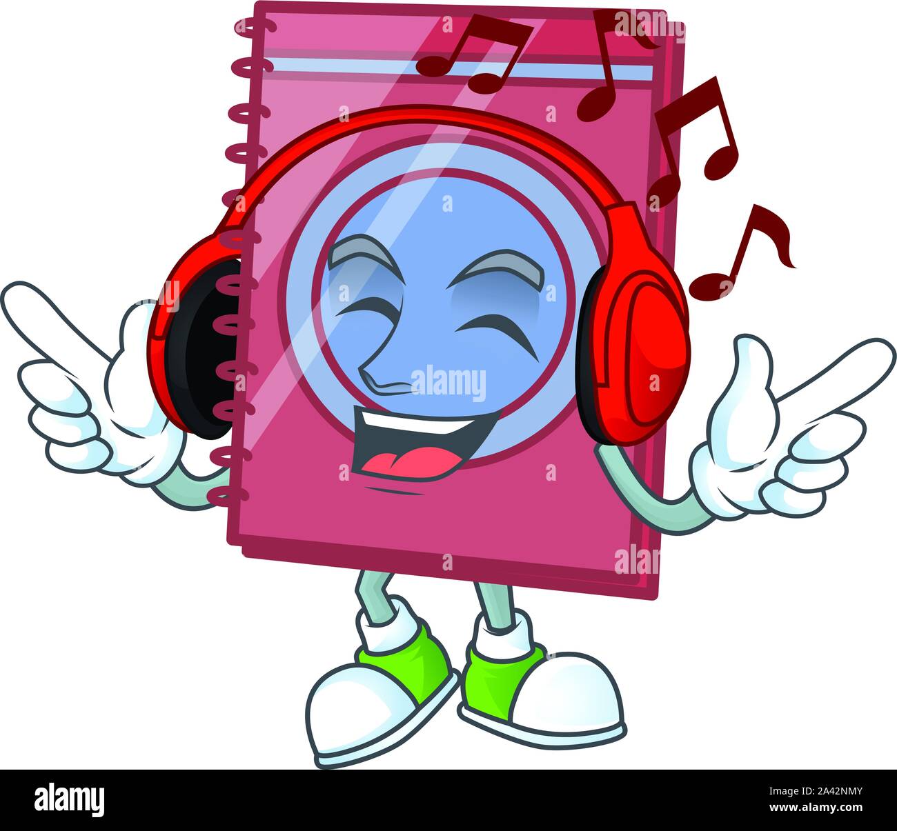 Listening music closed book in the cartoon character Stock Vector Image ...