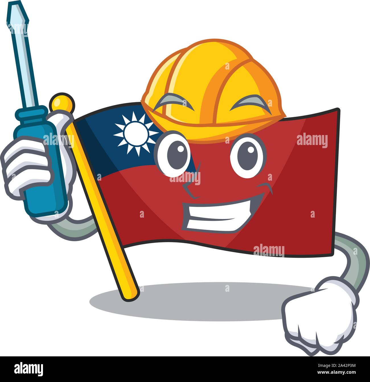 Automotive flags taiwan are stored cartoon drawers Stock Vector Image ...