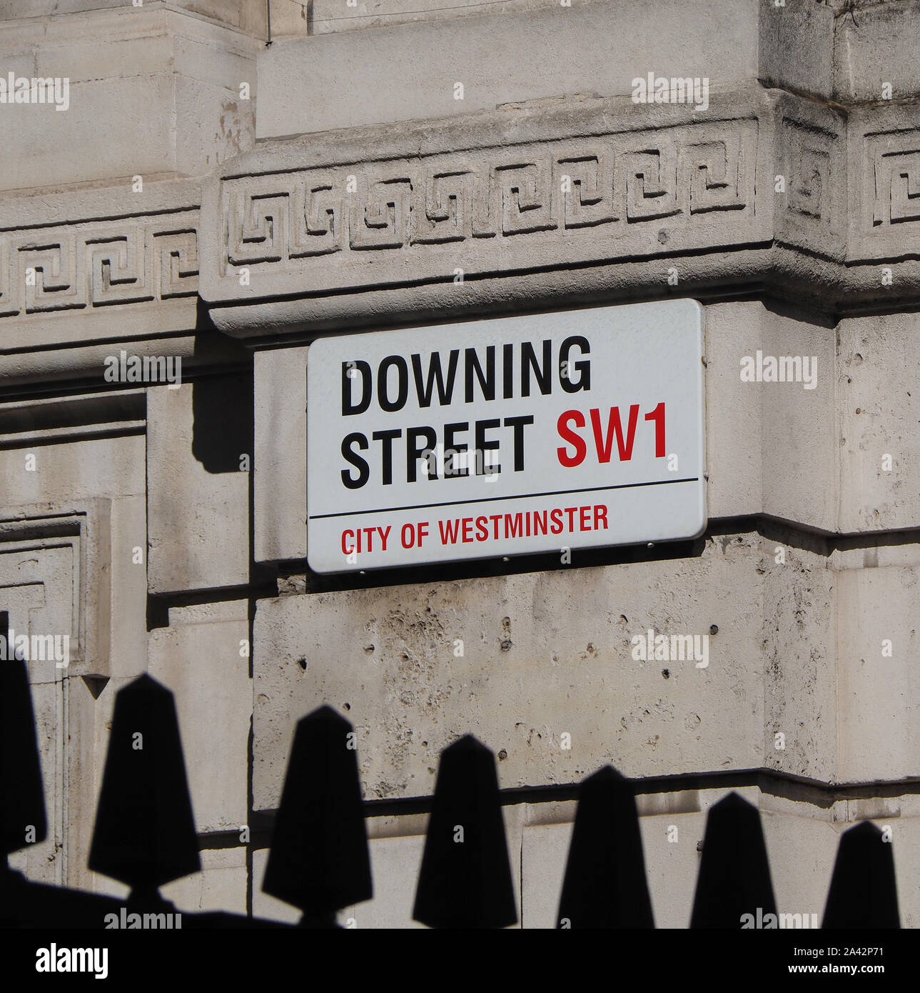 LONDON, UK - CIRCA SEPTEMBER 2019: Sign at Number 10 Downing Street ...