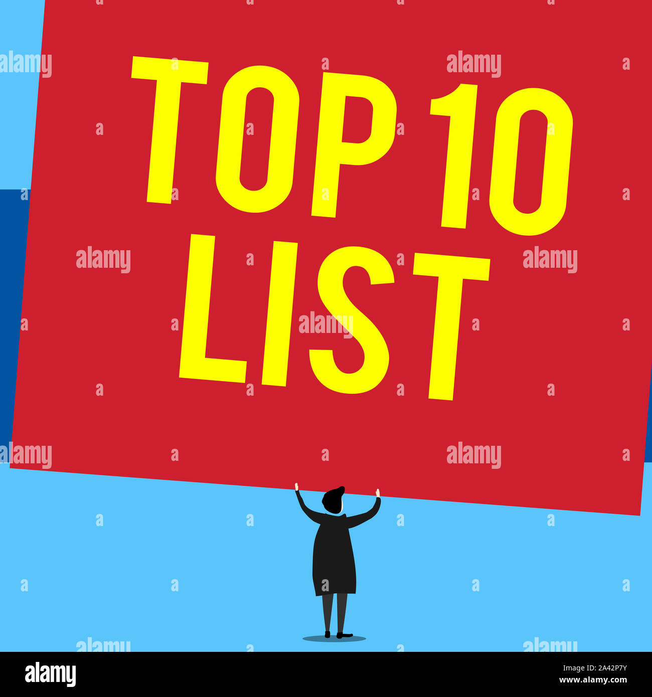 Writing note showing Top 10 List. Business concept for the ten most ...