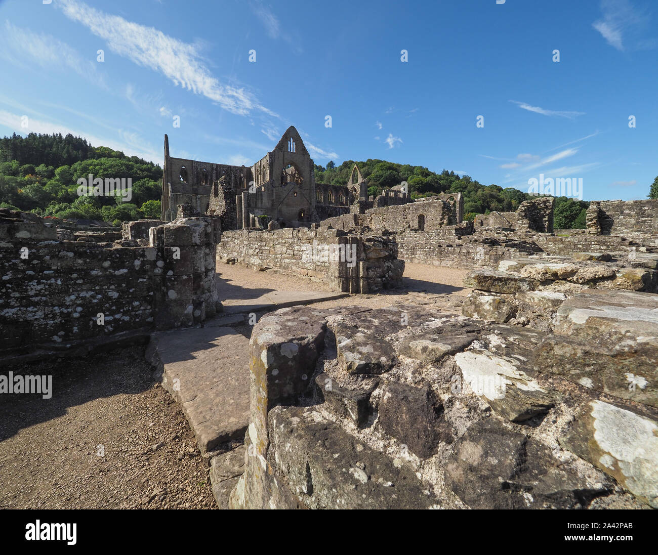 TINTERN, UK - CIRCA SEPTEMBER 2019: Tintern Abbey (Abaty Tyndyrn in ...