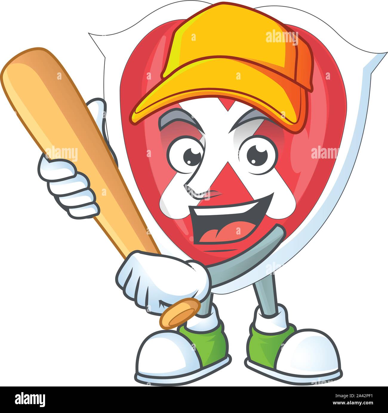 Playing baseball emblem cross shield for bacteria prevention Stock ...