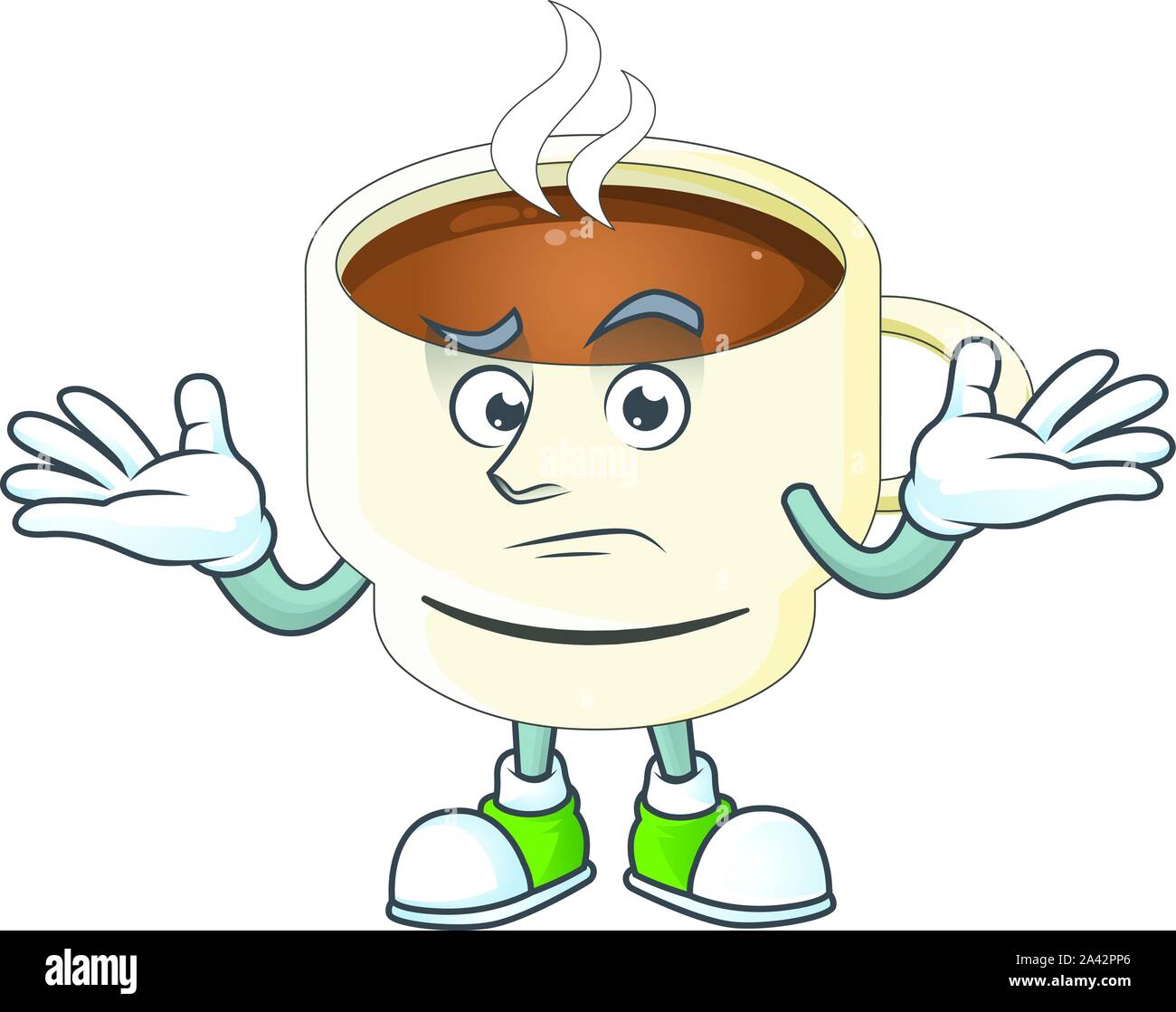 Grinning character cup coffee in cartoon mascot Stock Vector Image ...
