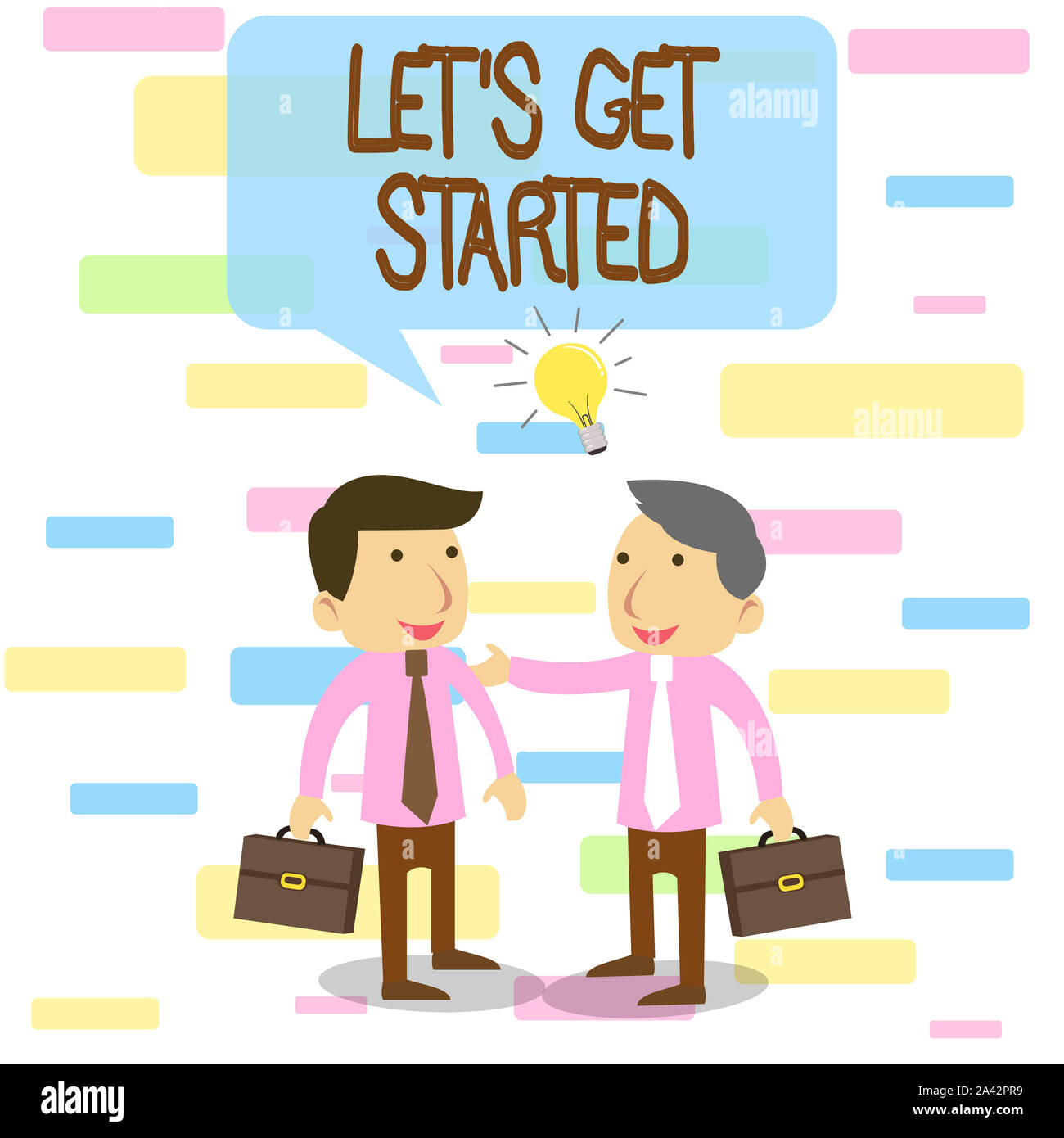 Writing note showing Let S Is Get Started. Business concept for to ...