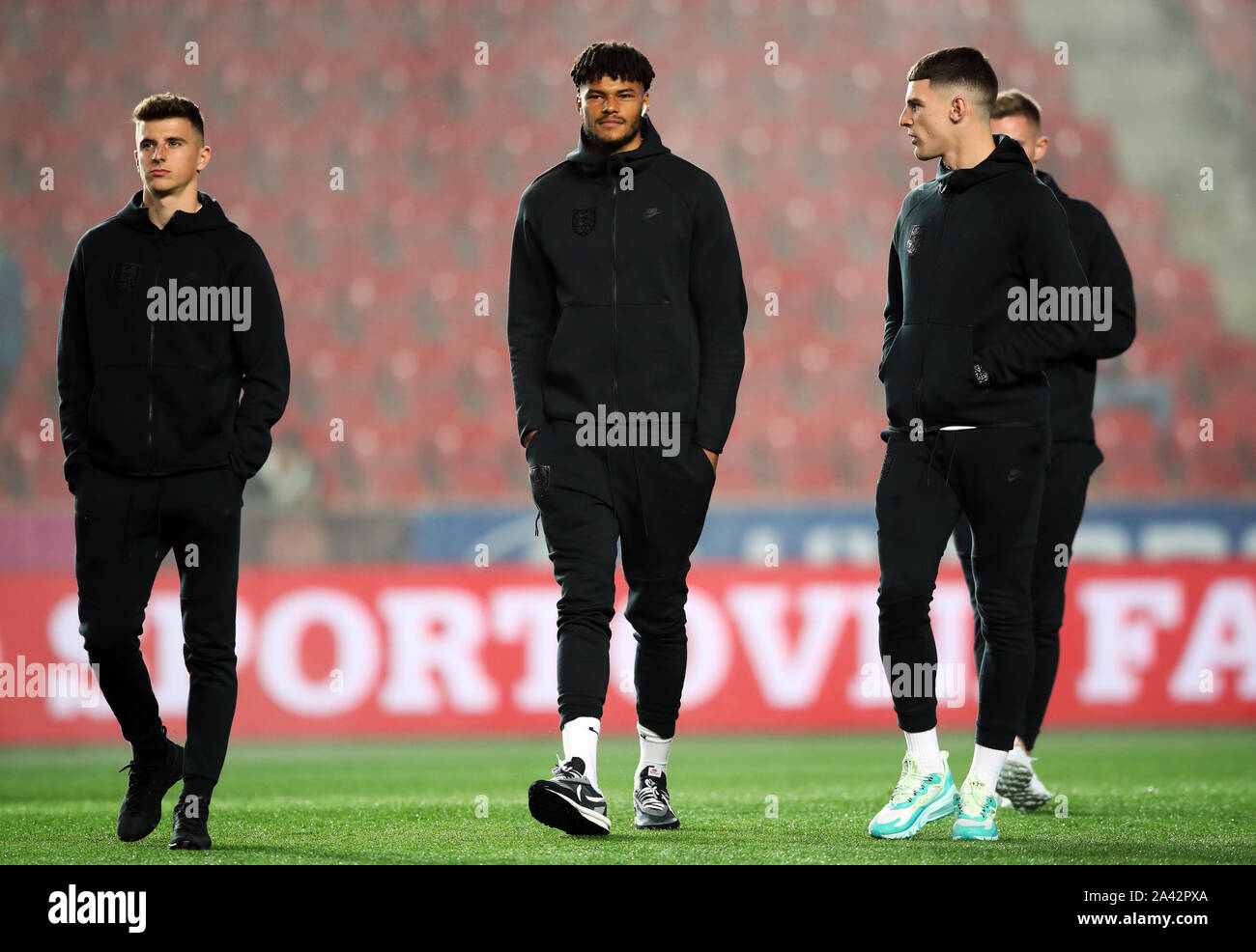 England's (from left to right) Mason Mount, Tyrone Mings and Declan ...