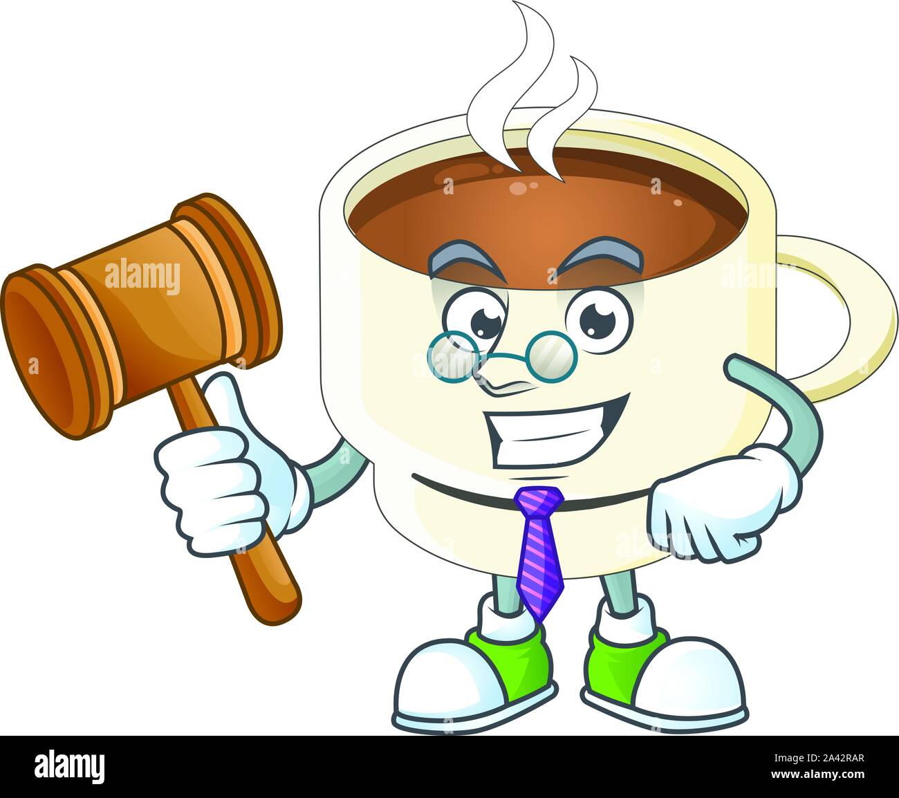 Judge cup coffee cartoon on white background Stock Vector Image & Art ...