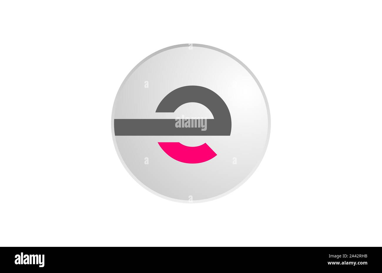 pink and grey alphabet letter e in a circle for logo icon design ...