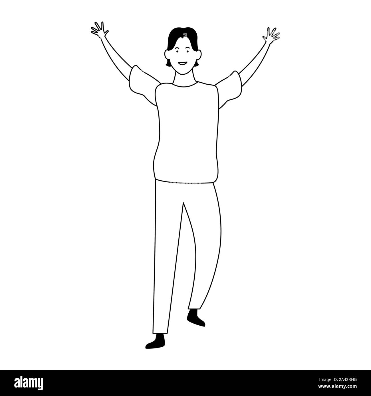 happy man icon, black and white design Stock Vector Image & Art - Alamy