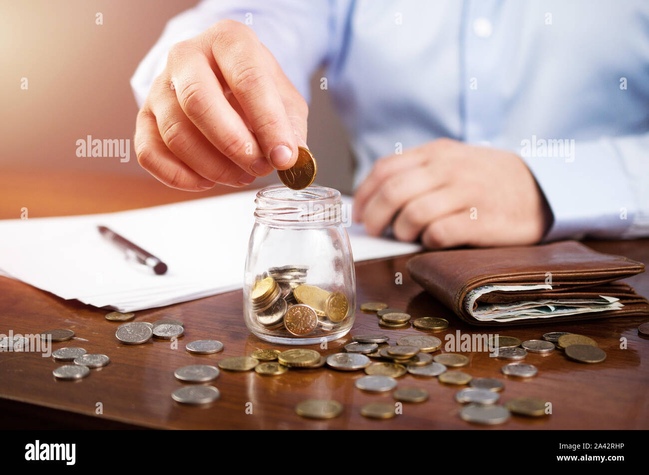Man holding stack money hi-res stock photography and images - Alamy