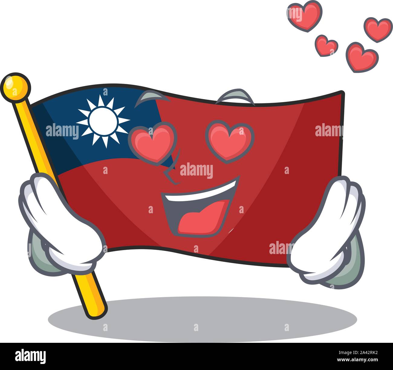 In love flag taiwan mascot isolated the cartoon Stock Vector Image ...