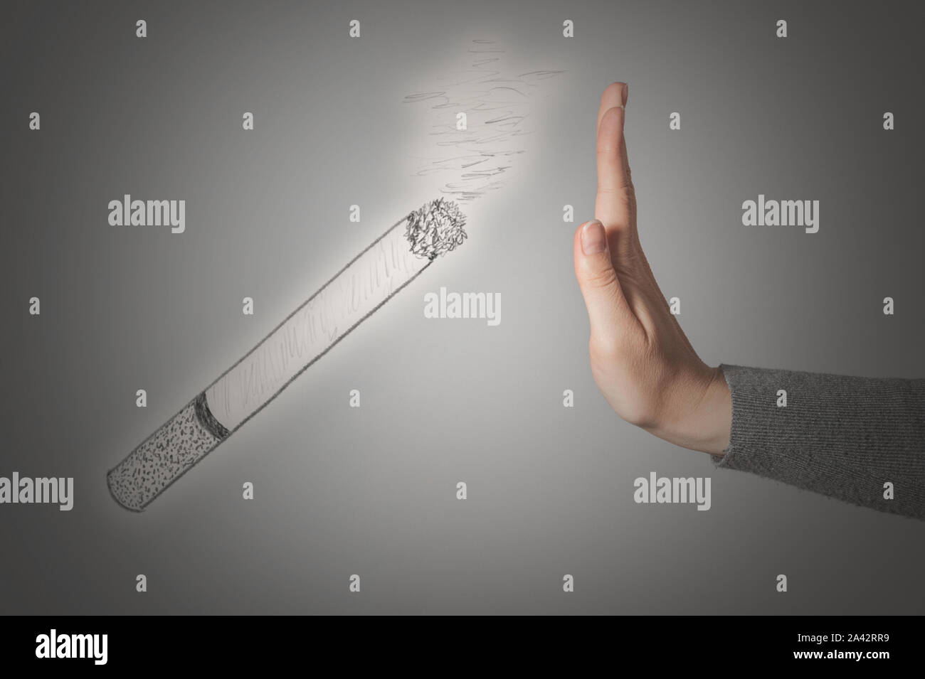 Woman refusing to smoke. No smoking concept Stock Photo - Alamy