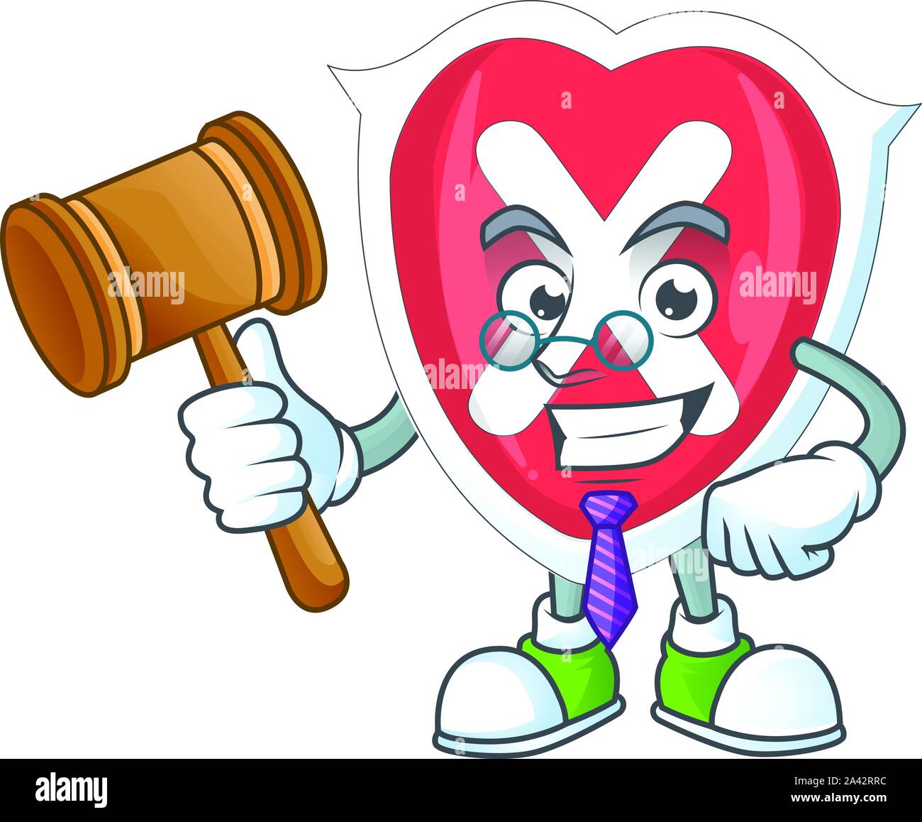 Judge cross shield character on white background Stock Vector Image ...