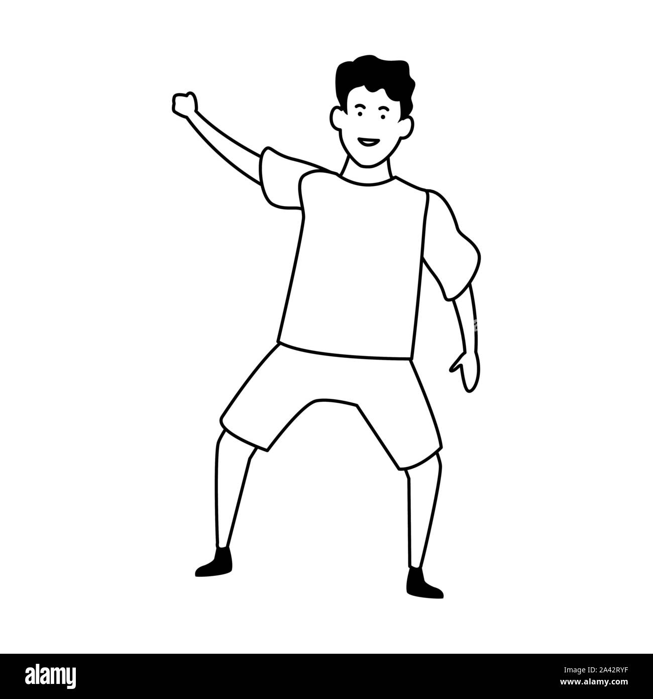 Cartoon excited boy dancing hi-res stock photography and images - Alamy