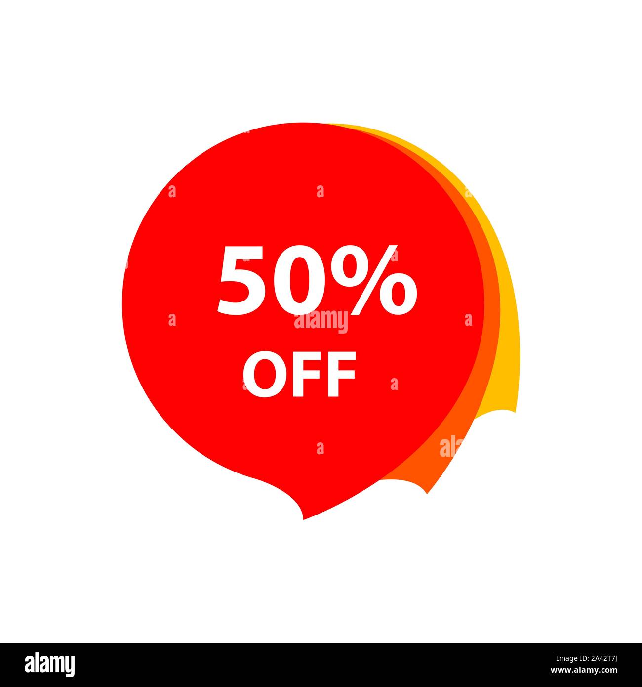 Sale 50% OFF discount sticker icon vector Red tag discount offer price ...
