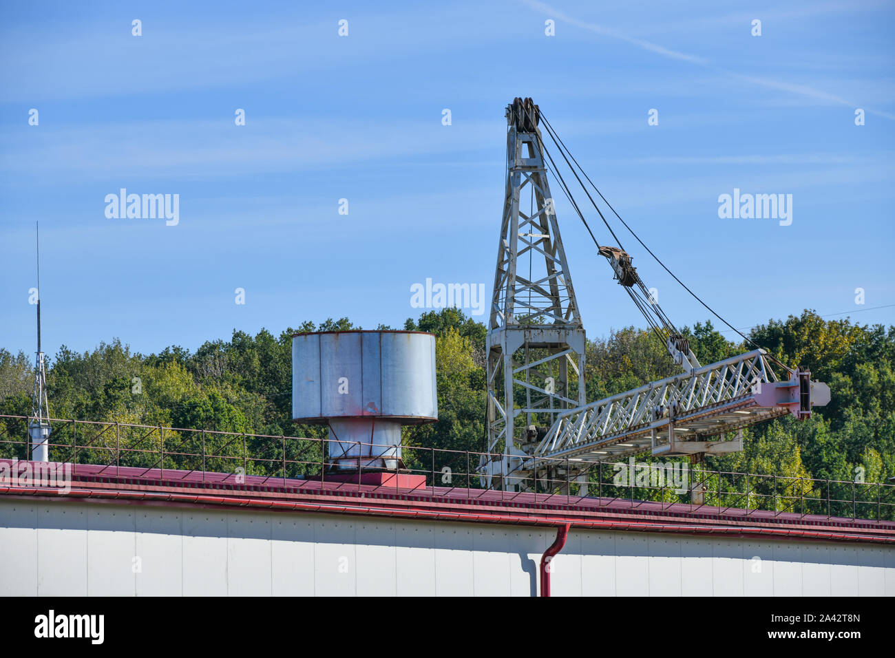 Assembly crane. Installation work during the installation of a tower ...