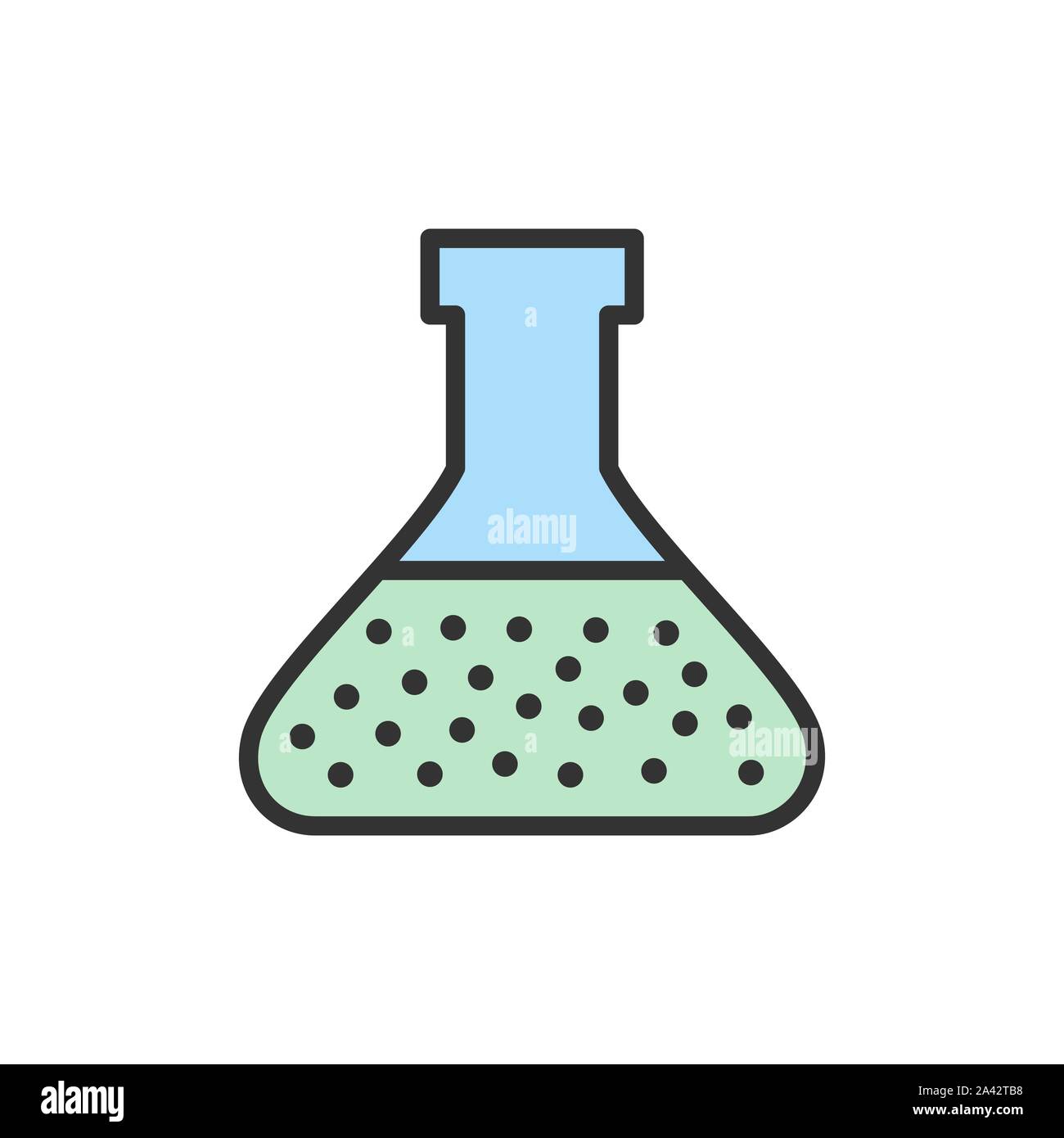 Vector laboratory flask, test tube flat color line icon Stock Vector ...