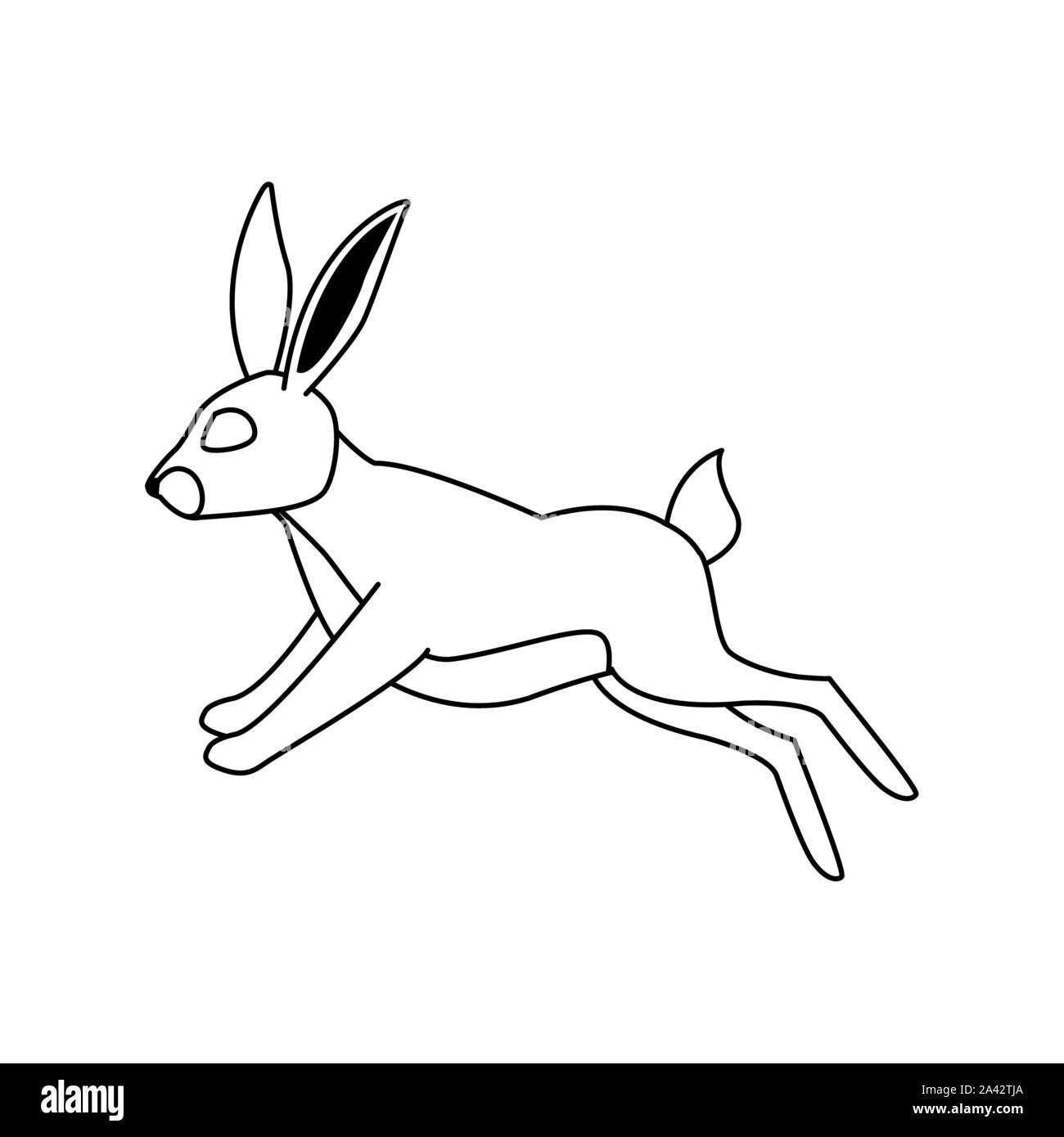 Cheerful easter bunny jumping cartoon Stock Vector Images - Alamy