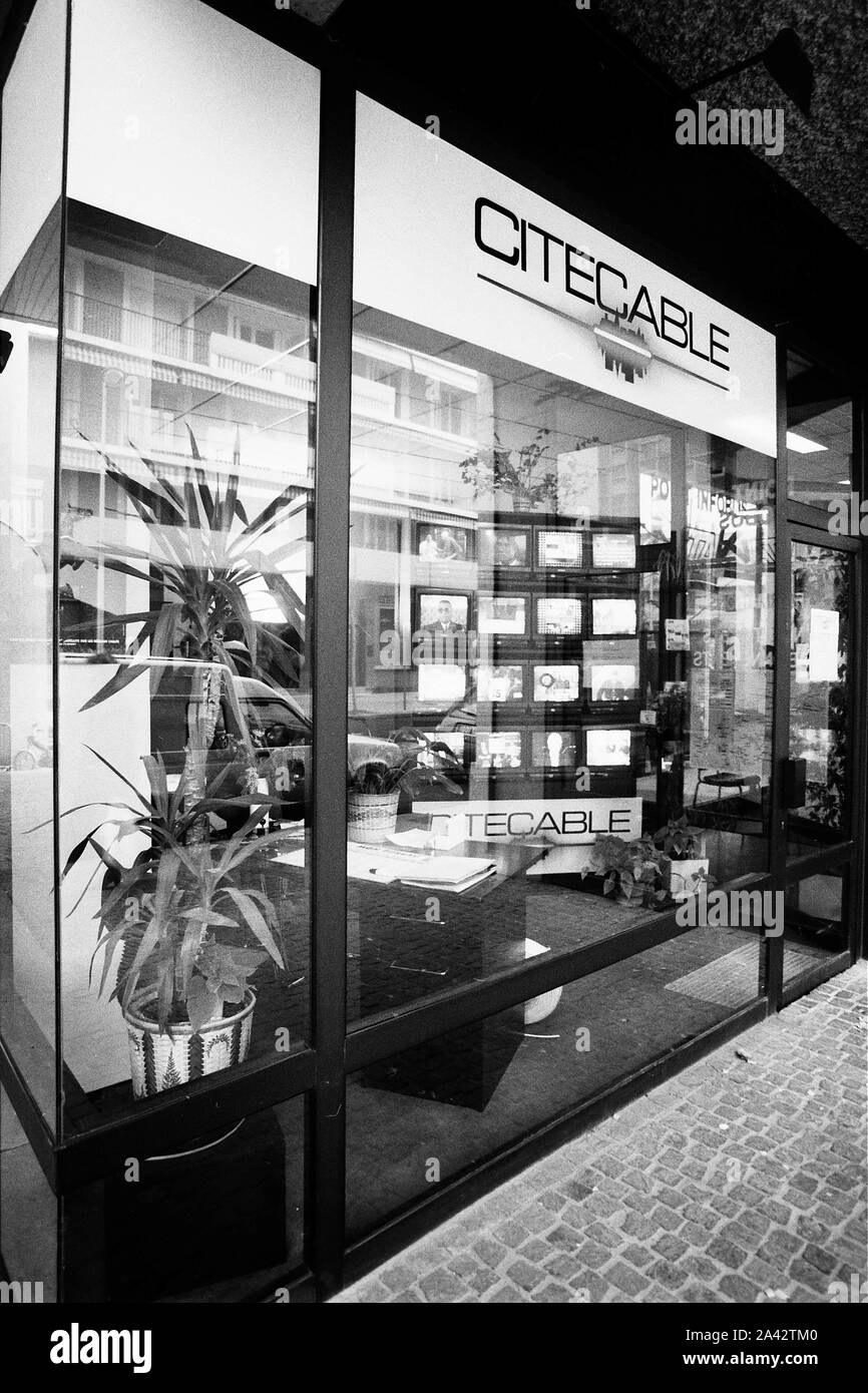 Citécable, first cable television network in Lyon, France Stock Photo ...
