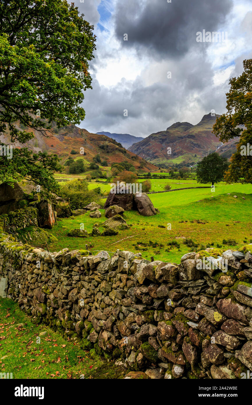 great langdale valley,lake district national park, cumbria, england, uk ...