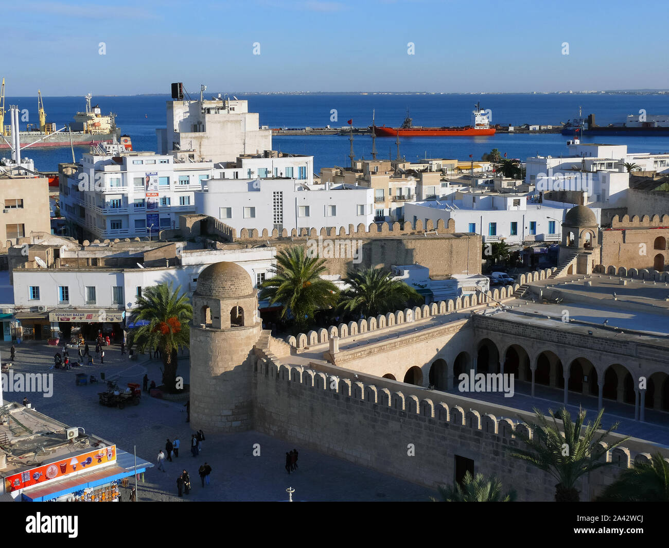 View of city from Kasbah, Sousse or Soussa, Tunisia, North Africa Stock ...