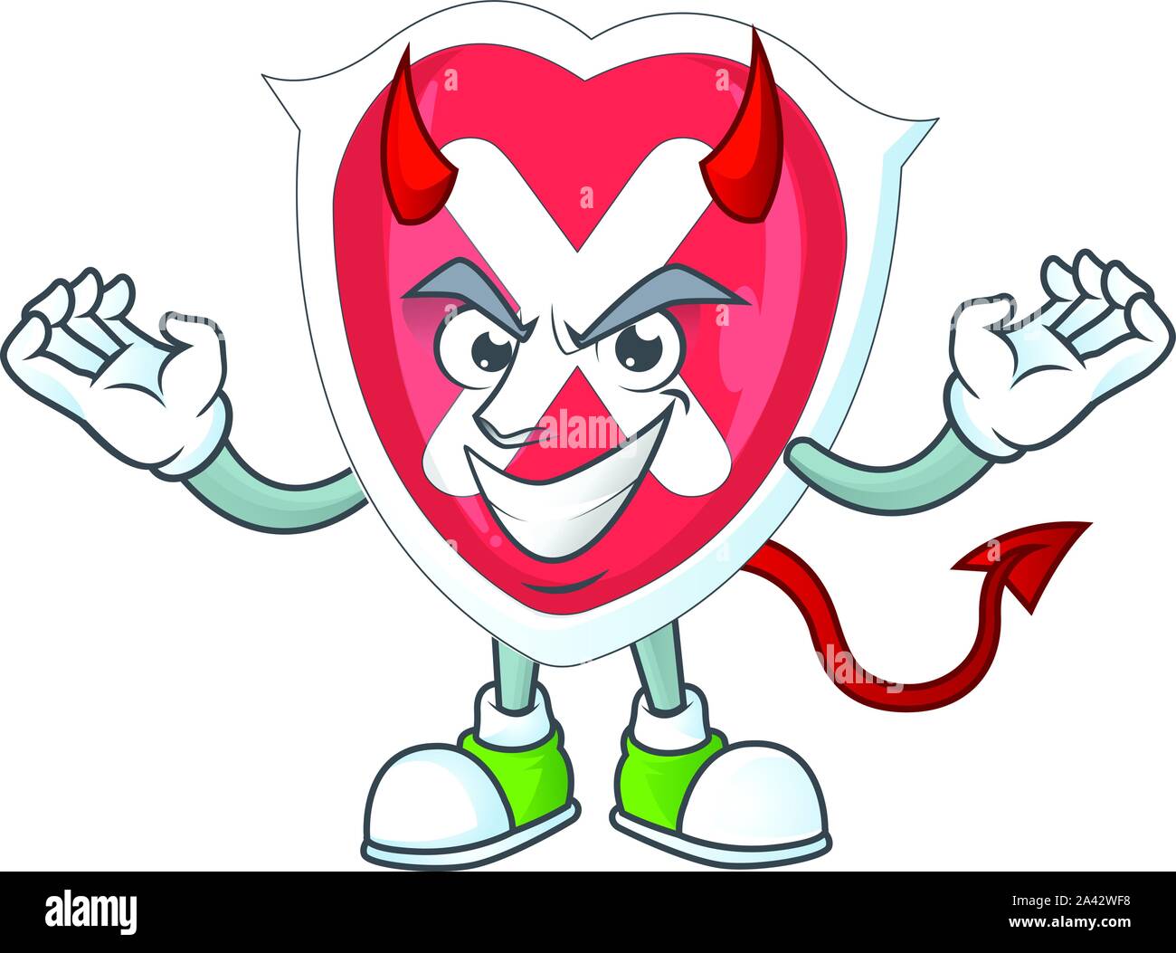 Devil cross shield in the cartoon character Stock Vector Image & Art ...