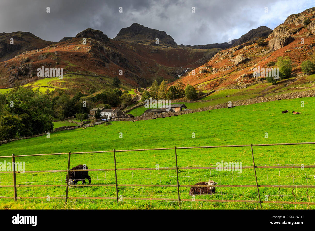 dungeon ghyll, great langdale valley,lake district national park ...