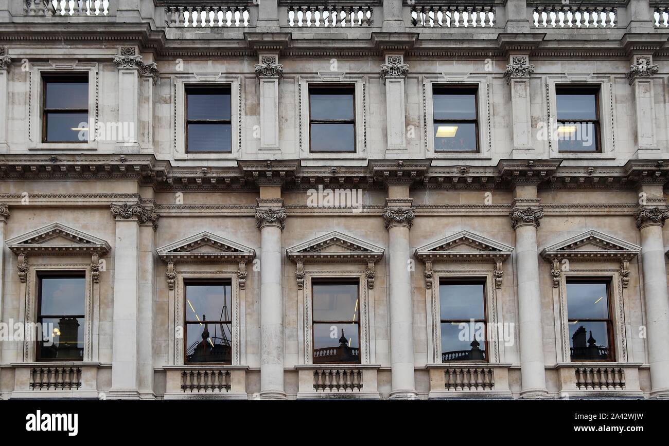 British architecture and facades of residential buildings the streets ...
