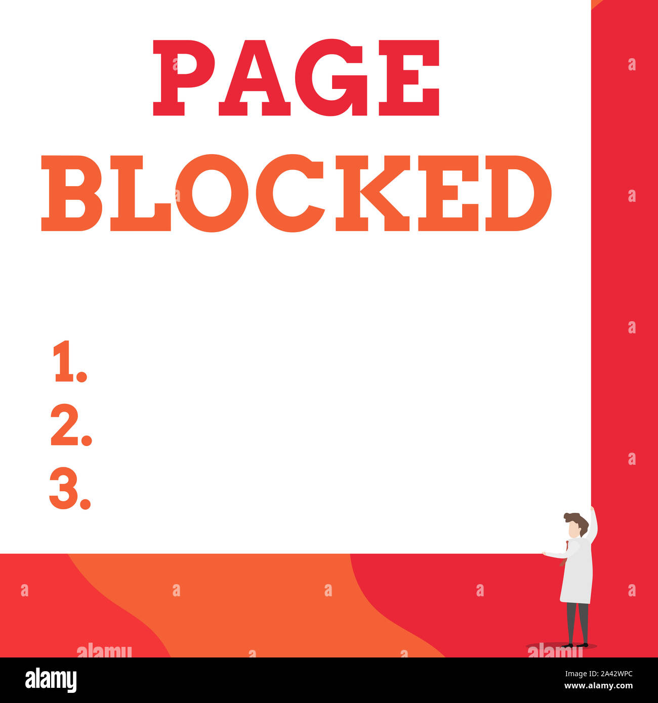 Writing note showing Page Blocked. Business concept for Users are ...