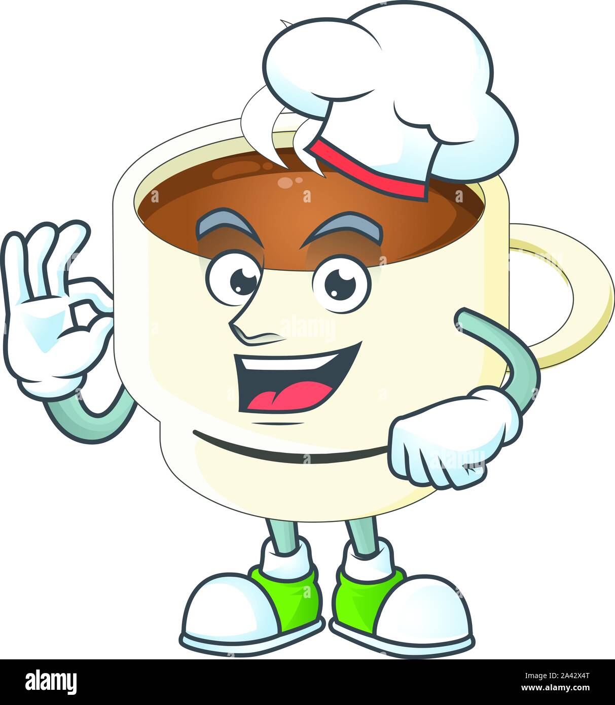 Chef character cup coffee in cartoon mascot Stock Vector Image & Art ...