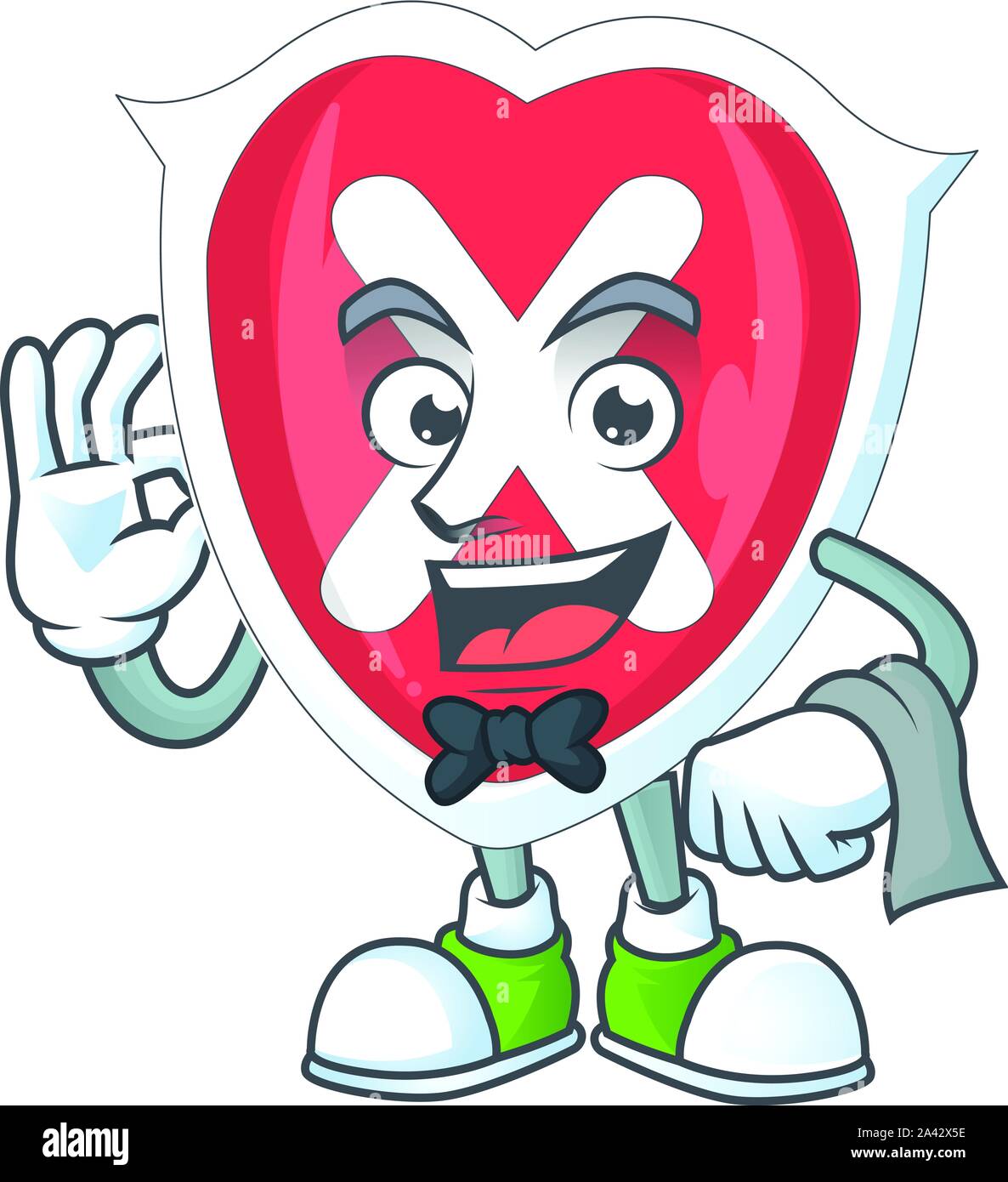 Waiter cross shield in the cartoon character Stock Vector Image & Art ...