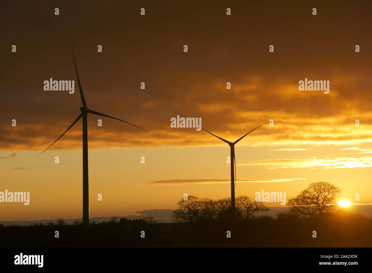 Wind Turbine, sunset Stock Photo - Alamy