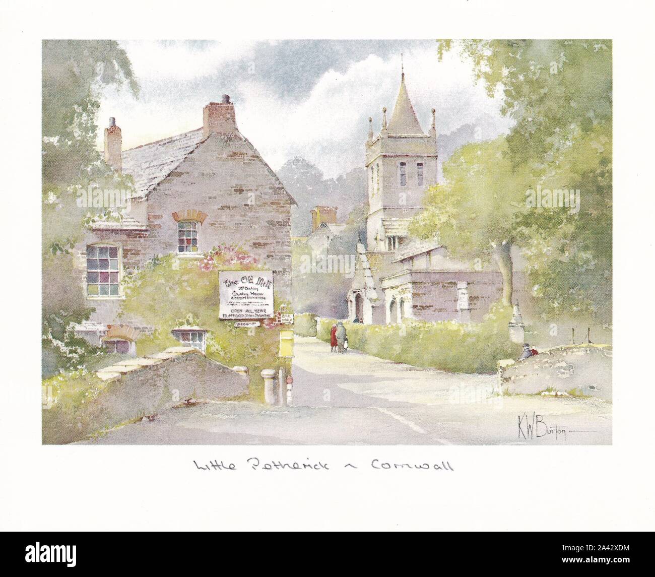 Watercolour Painting by K. W. Burton of Little Petherick, Cornwall ...