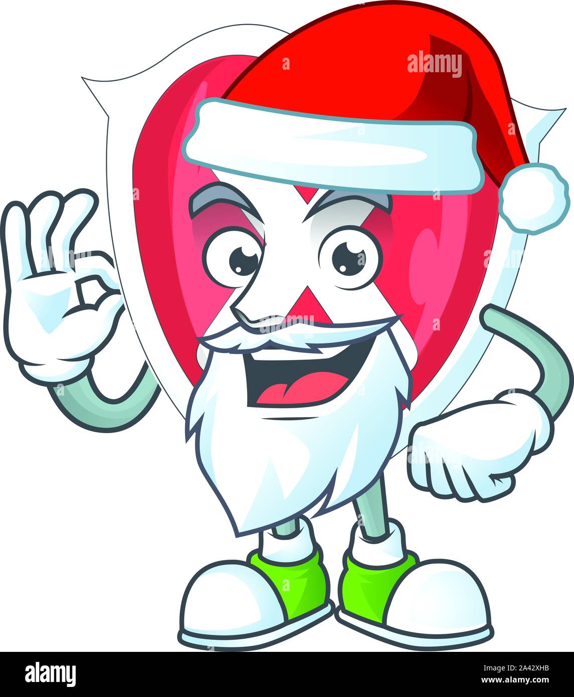Santa cross shield character on white background Stock Vector Image ...