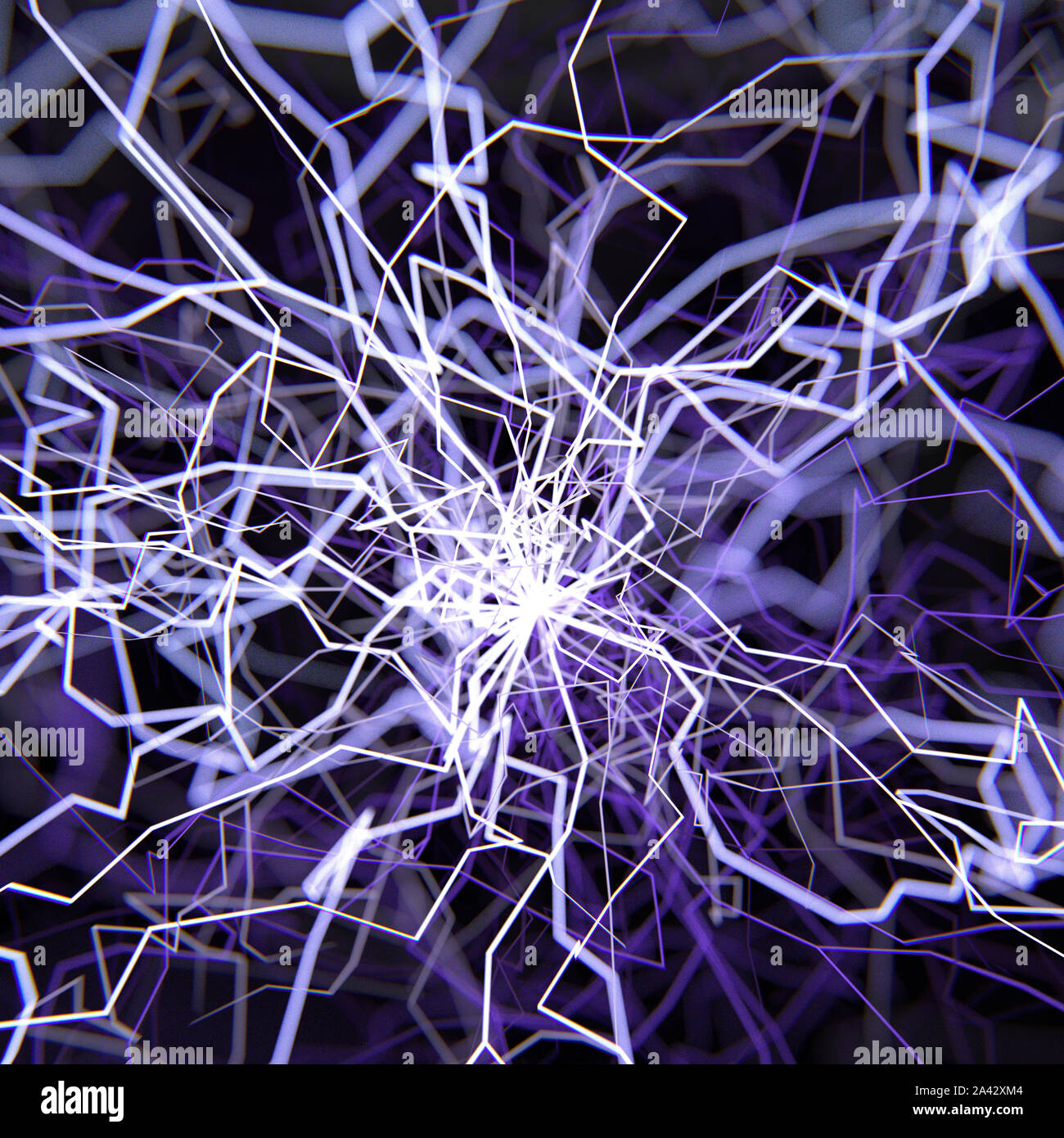 Power electrical energy and lightning spark, 3d rendering. Computer ...