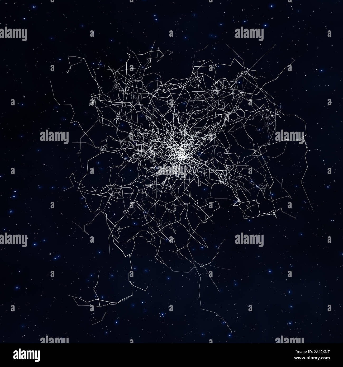 Power electrical energy and lightning spark, 3d rendering. Computer ...