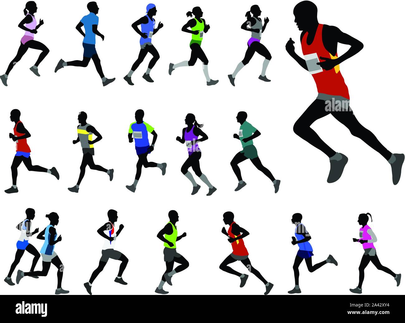 Group of runners Stock Vector Images - Alamy