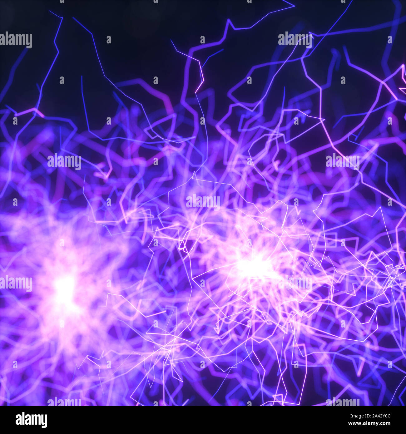 Power electrical energy and lightning spark, 3d rendering. Computer ...