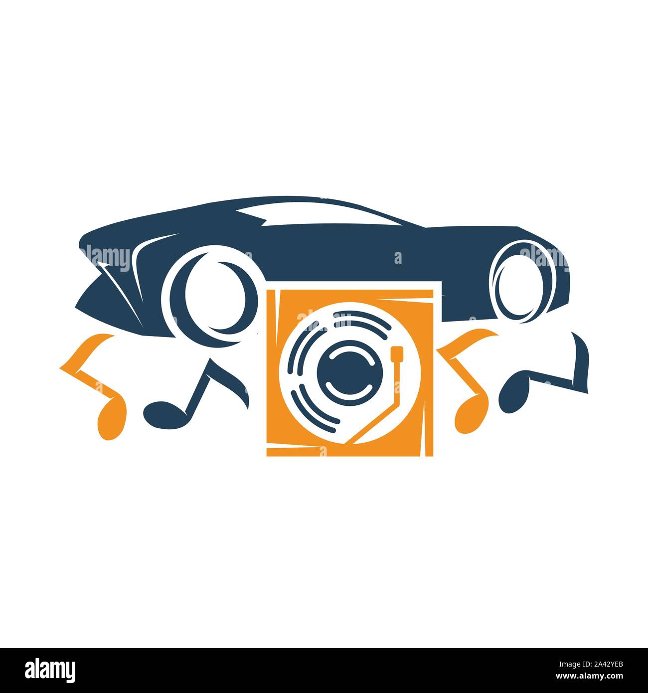 Audio Car System Music Disc Logo Template Isolated Icon Symbol Stock ...