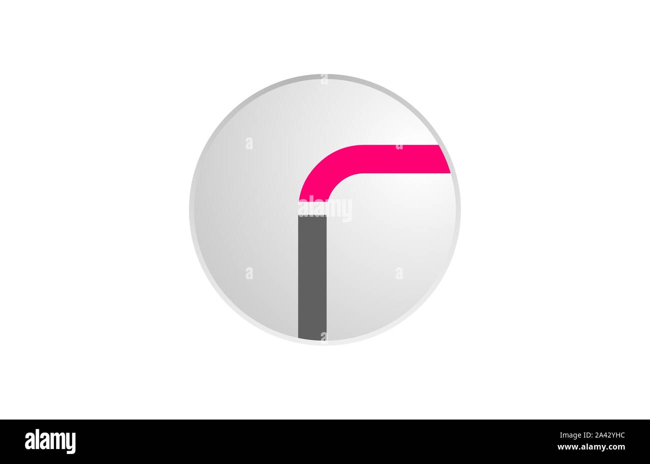 pink and grey alphabet letter r in a circle for logo icon design ...