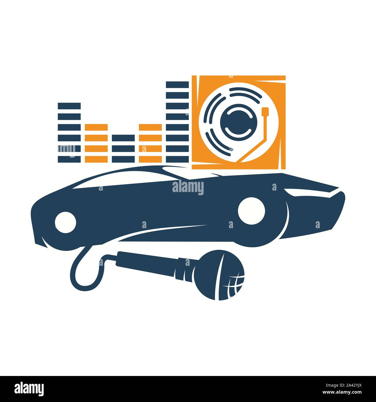 Audio Car System Mic Volume Disk Logo Template Isolated Icon Stock ...